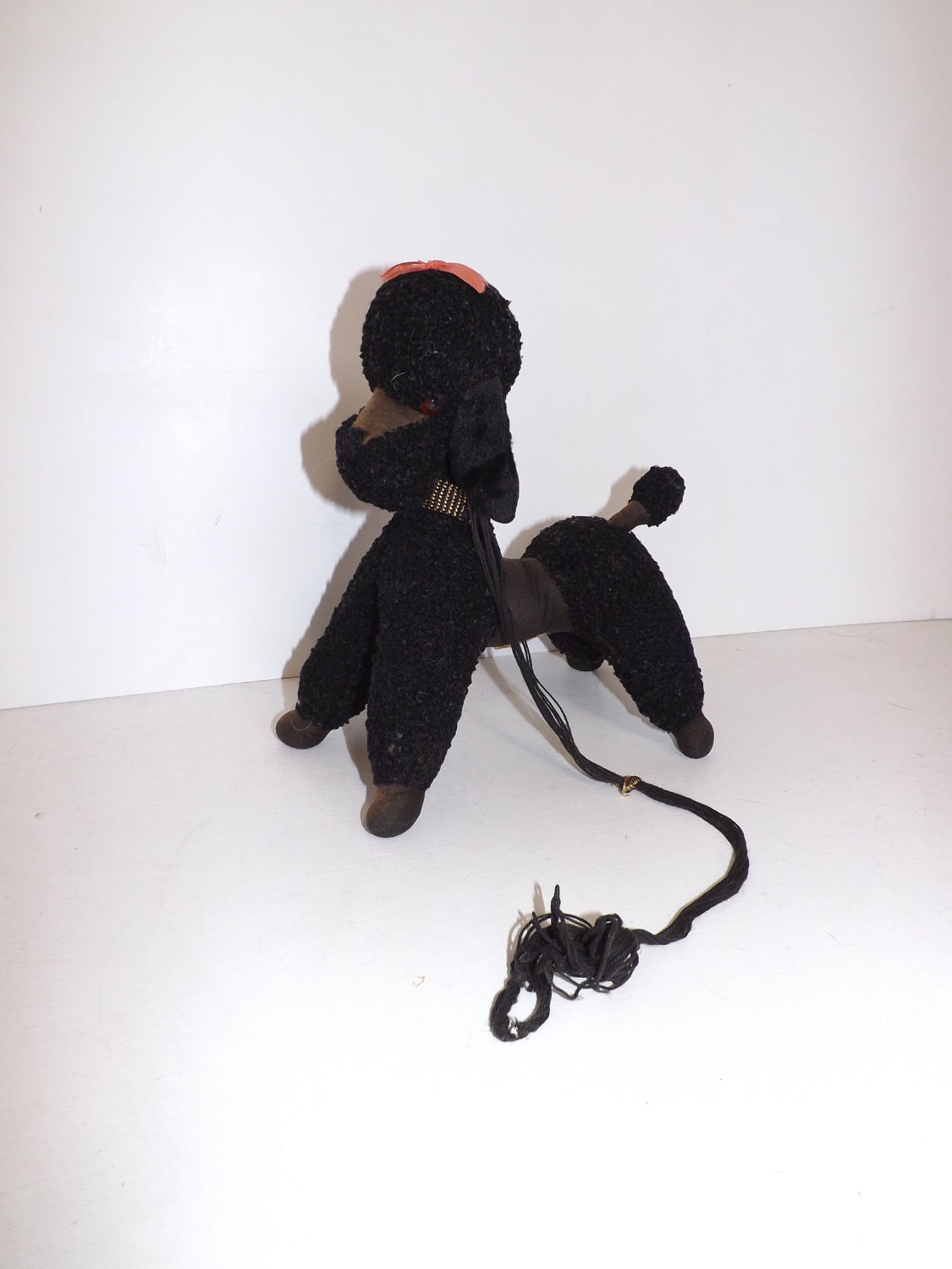 Vintage 1950s Merrythought Black Poodle Dog Soft Toy With Lead - Etsy