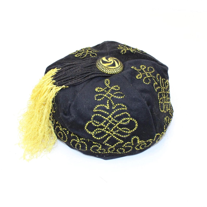 Antique Victorian Smoking Hat Gentleman's Mans Mens Cap Embroidered ...
