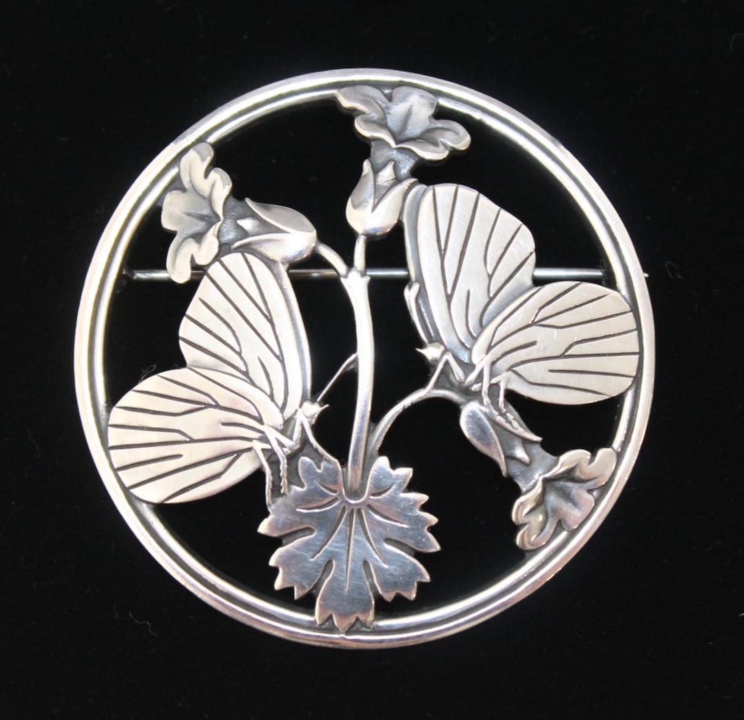 Vintage Georg Jensen Large Sterling Silver Butterfly Insect Butterflies ...