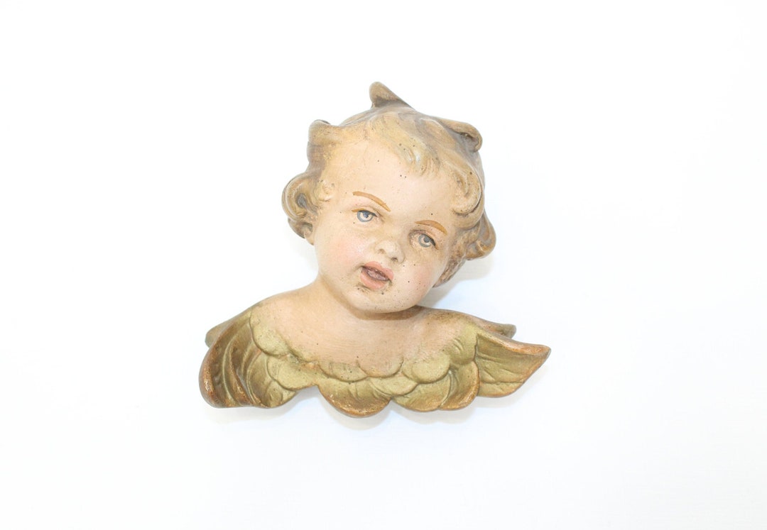 Antique Italian Cherub Wall Plaque Hand Painted Plaster - Etsy UK