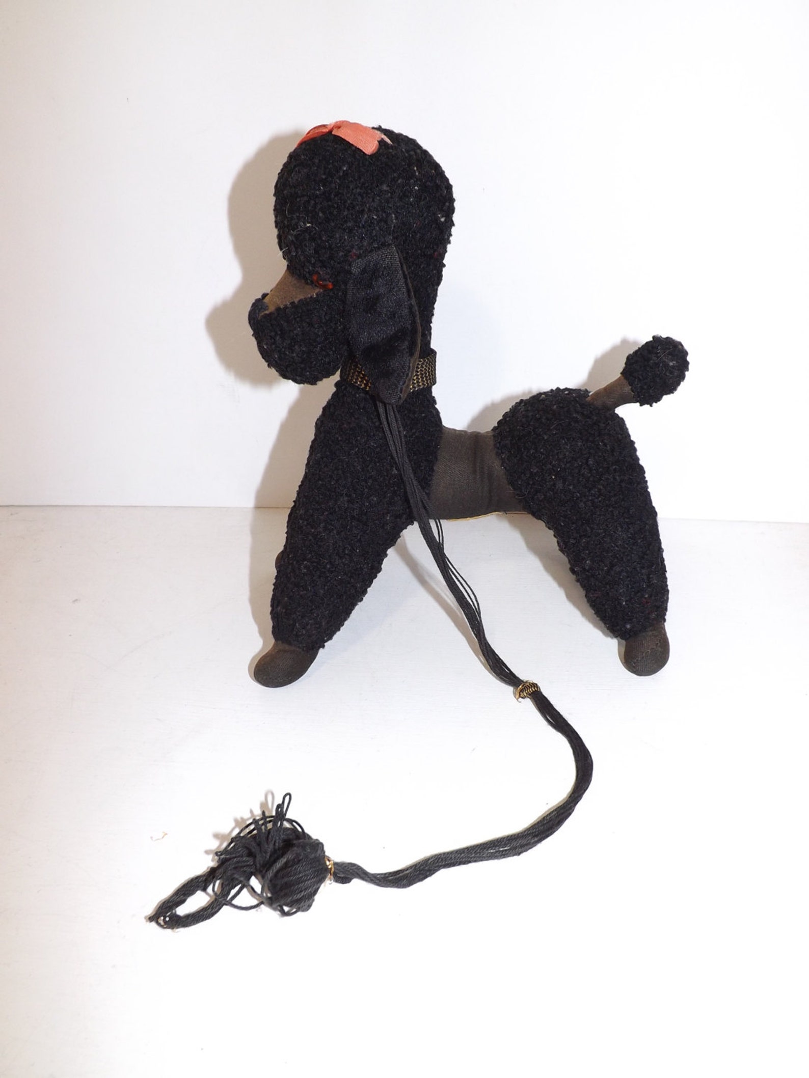 Vintage 1950s Merrythought Black Poodle Dog Soft Toy With Lead - Etsy