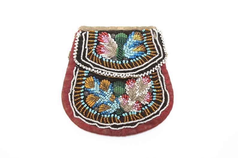 Antique Iroquois Native American Indian Beadwork Beaded Purse Pouch Bag ...