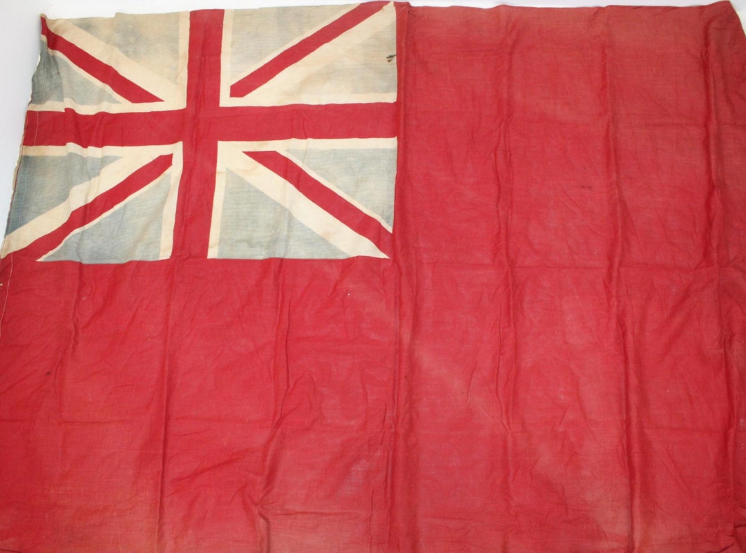 Antique British Large Merchant Navy Flag WW1 Era Red Ensign Banner From ...