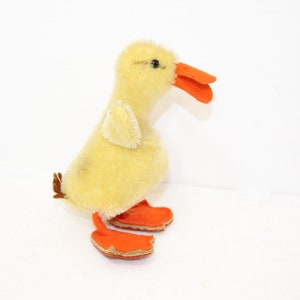 Vintage 1950s Steiff Duck Bird Yellow Duckling Mohair Straw Filled Soft ...
