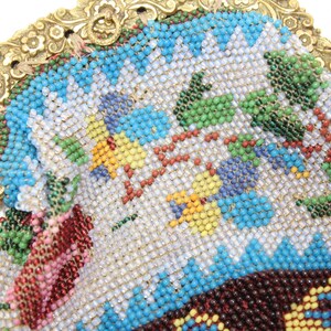 Antique Regency Beadwork Purse Beaded Floral Reticule Gilt Ormolu Frame ...