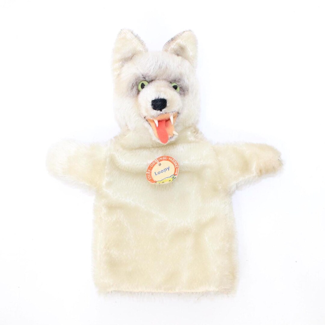Vintage 1960s Steiff Wolf Dog Hand Puppet Loopy Mohair Soft Toy ...