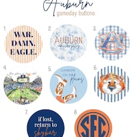 AUBURN Gameday Buttons - Etsy