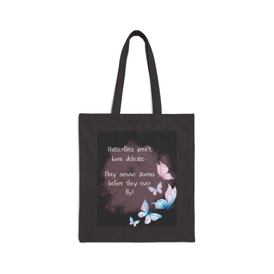 Resilient Butterflies Tote Bag | Inspirational Quote, Butterfly Art - Etsy