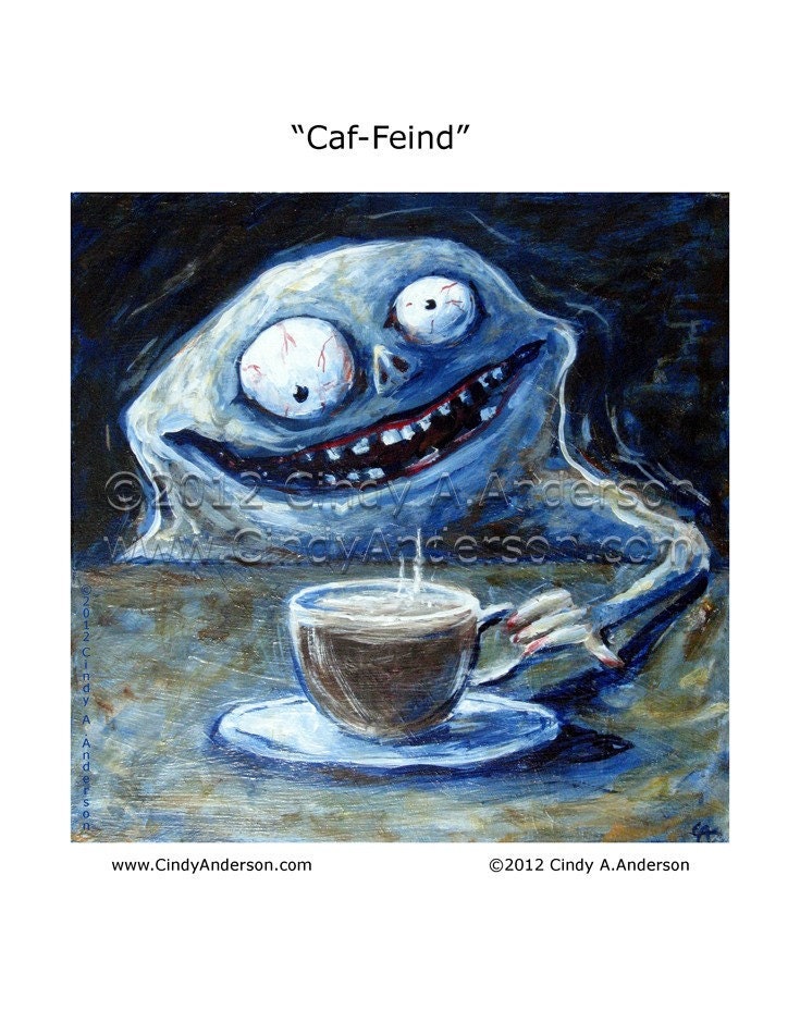 Caf-fiend Print - Etsy