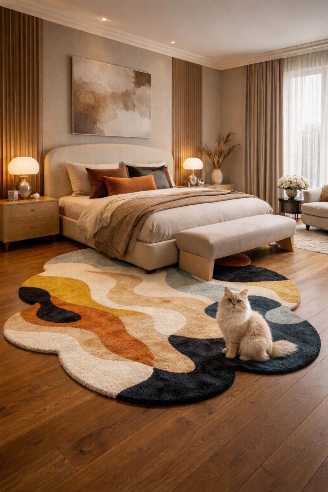 Luxury Hand Tufted Abstract Shape Carpet for Bedroom & Living Room ...