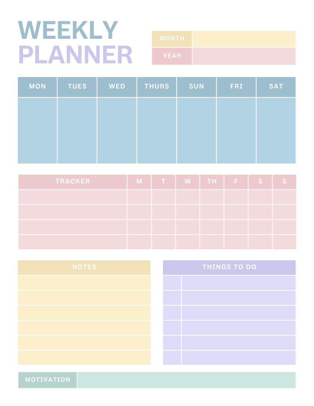 Weekly Planning Sheet – Organize Your Week Easily - Etsy