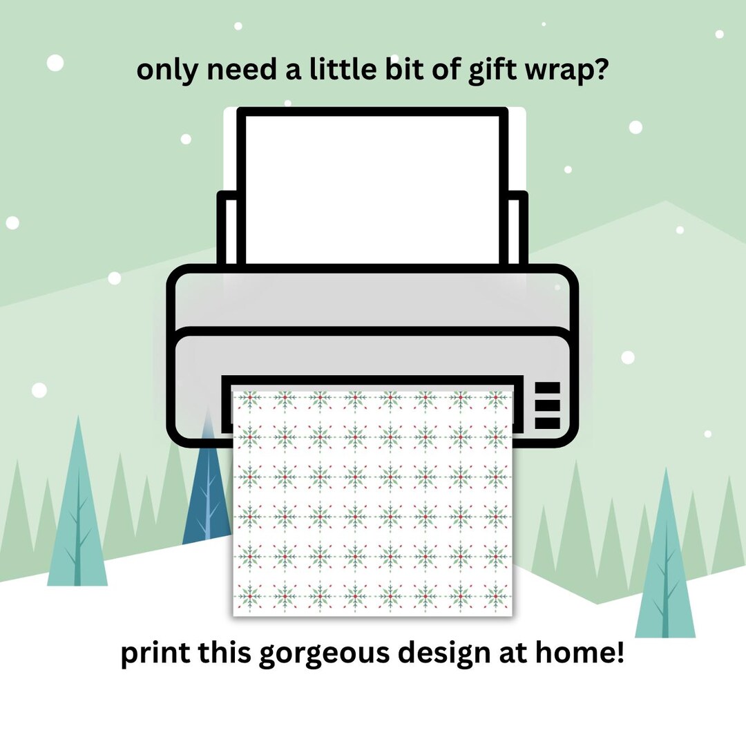 Printable Gift Wrapping Paper Instant Download | Christmas Winter ...