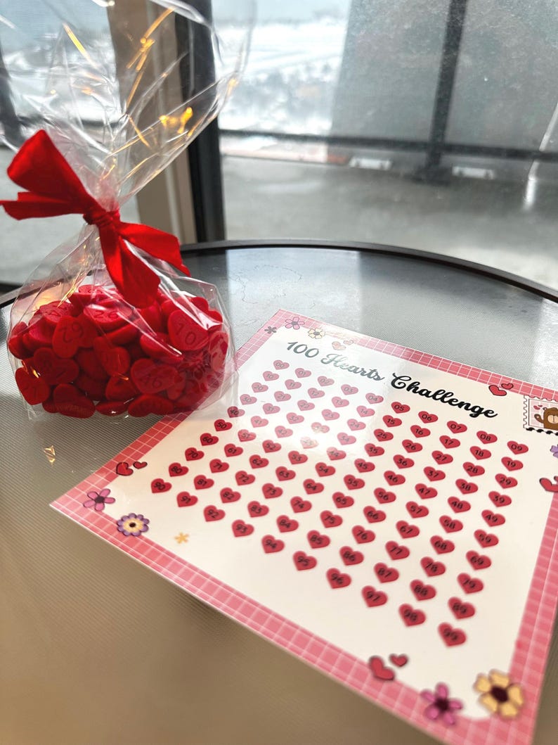 100 Mini Heart Challenge Kit - to Hide and Have Fun! - Etsy