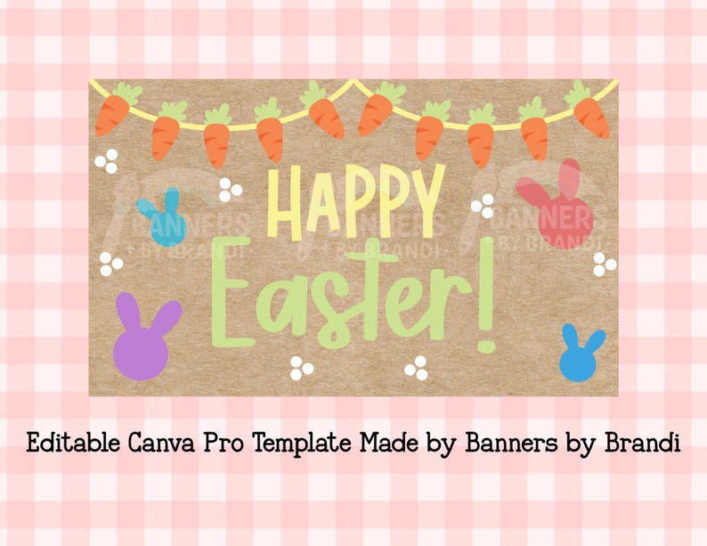 Happy Easter Banner Template Digital Download - Etsy