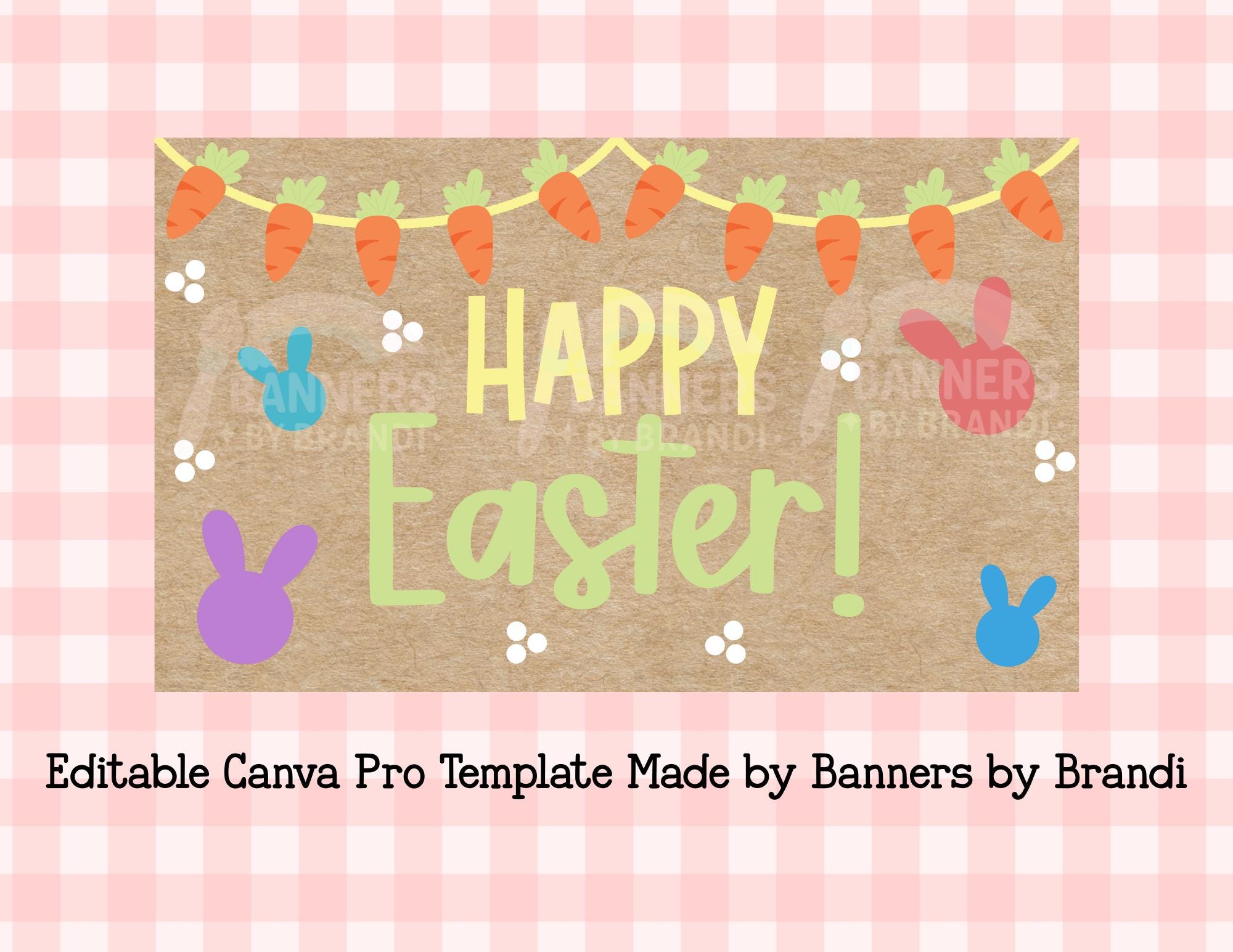 Happy Easter Banner Template Digital Download - Etsy