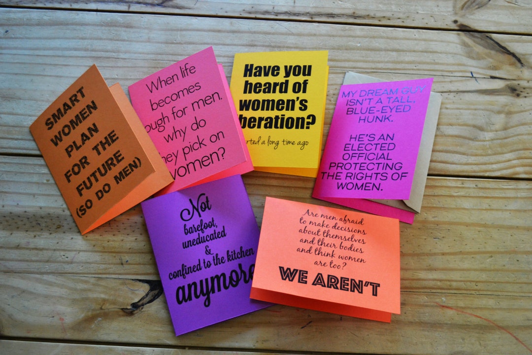 Womens Rights Choice Inspired Cards Set of 6 Assorted Bright Gender ...