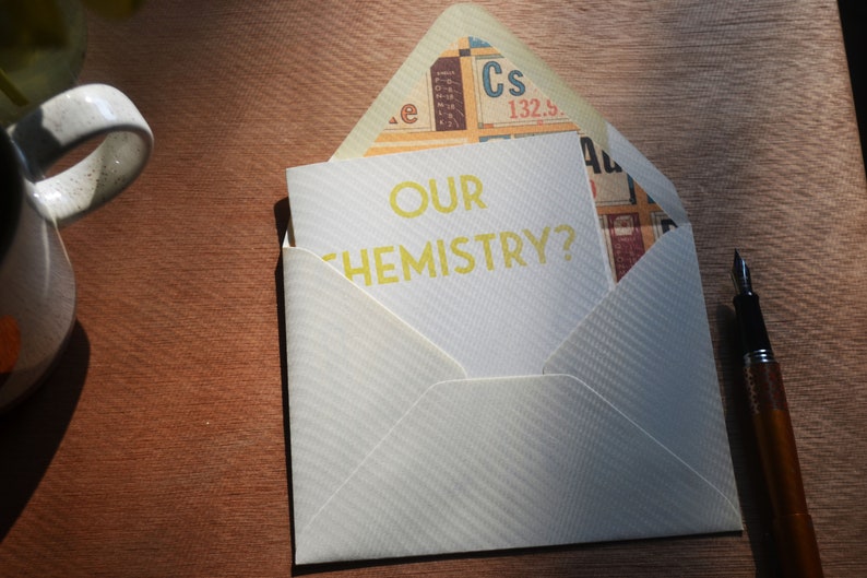 Our Chemistry Single Blank Cream Card With Periodic Table Lined ...