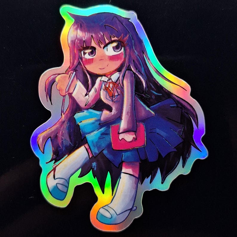 DDLC 3” Holographic Stickers- Monika, Sayori, Natsuki, and Yuri! Doki ...