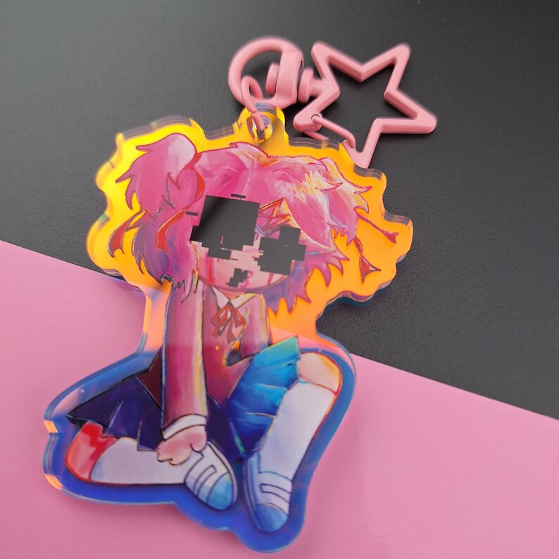 DDLC Holographic Keychains- Monika, Sayori, Natsuki, and Yuri. Doki ...