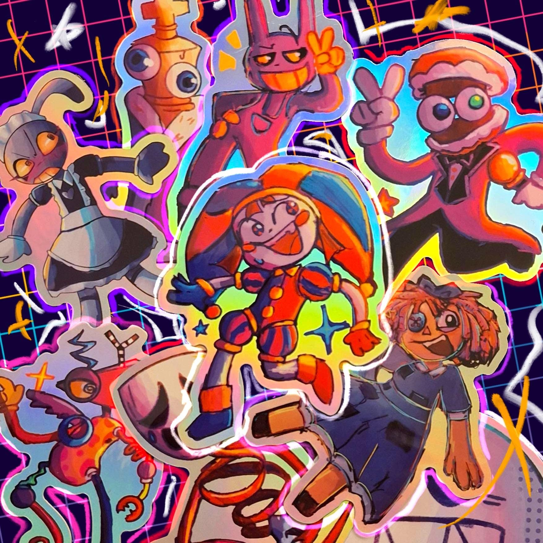 TADC 3" Holo Stickers! Pomni, Jax, Ragatha, Kinger, Caine, Zooble ...