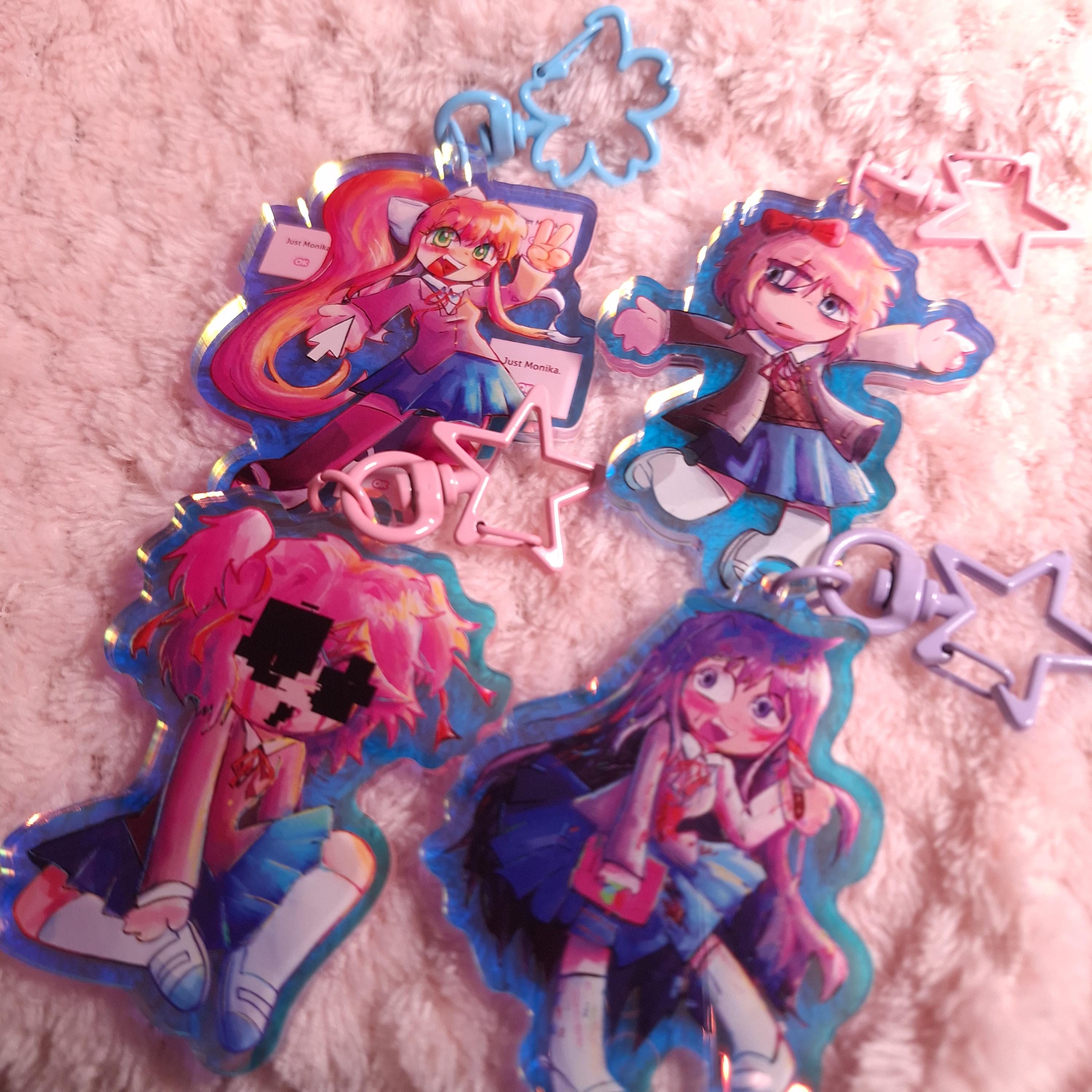 DDLC Holographic Keychains- Monika, Sayori, Natsuki, and Yuri. Doki ...