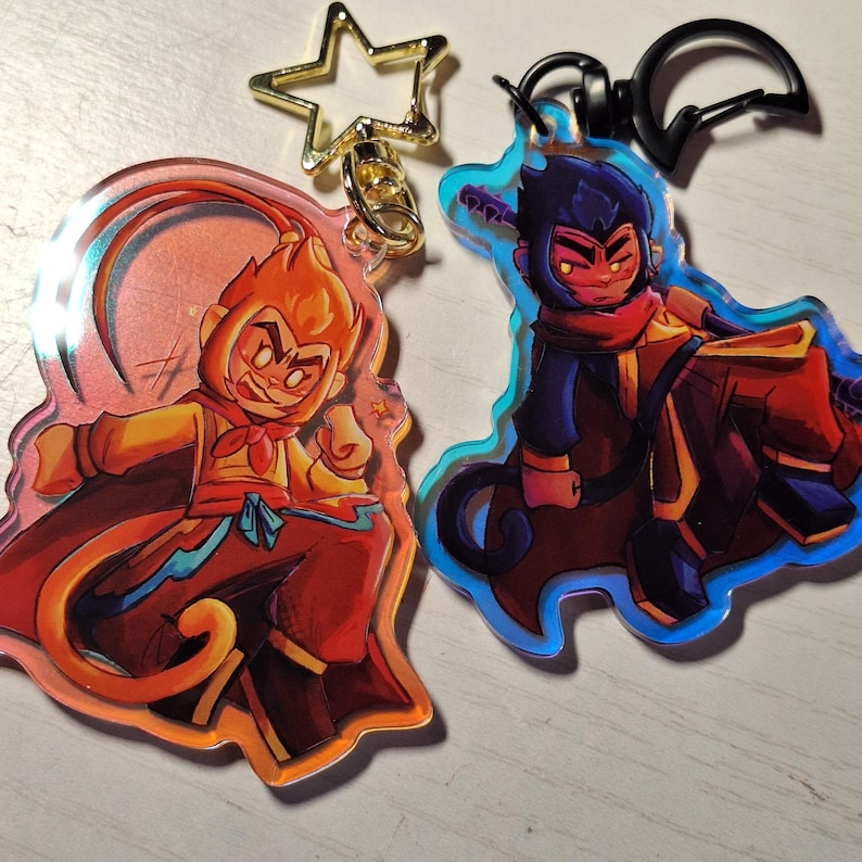 LMK Monkie Kid Keychains- Sun Wukong, Six Eared Macaque, Monkey King :3 ...