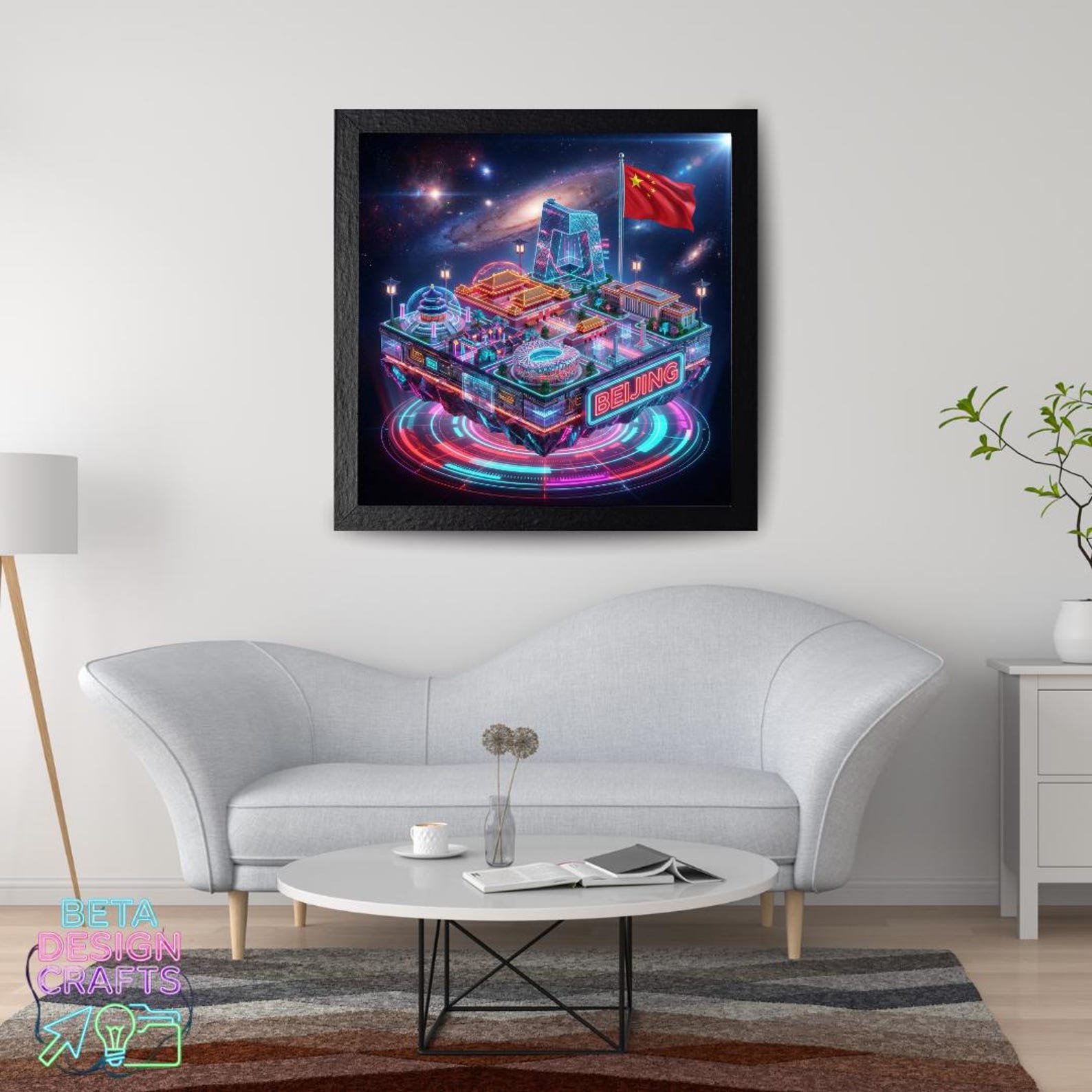 Cyberpunk Beijing 3D Diorama Wall Art | Futuristic Neon Forbidden City ...