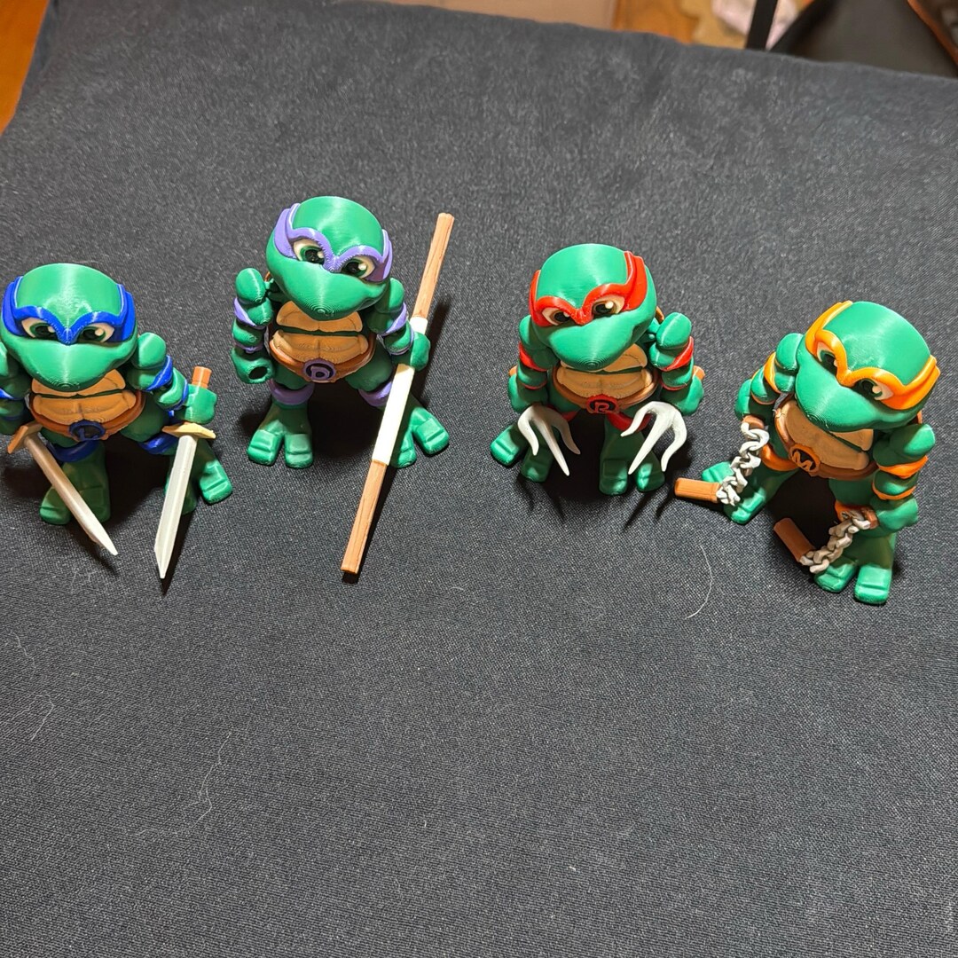 3D Printed Ninja Turtle Inspired Figures - Etsy