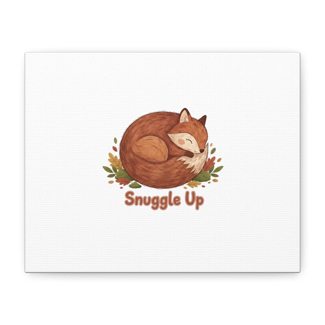 Snuggle up Fox Illustration Canvas | Cute Animal Illustration, Winter ...