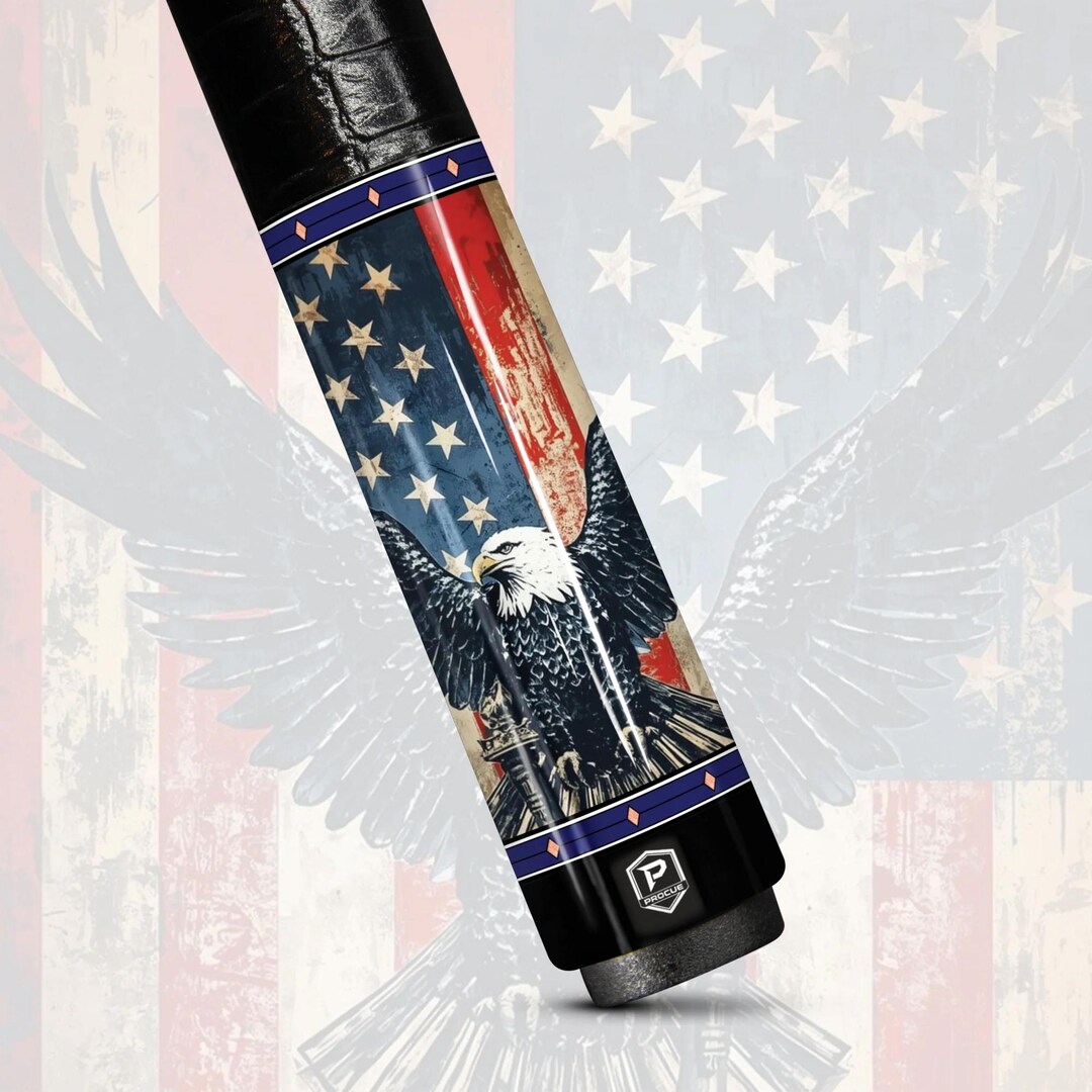 American Valor Eagle Carbon Fiber Pool Cue - Patriotic Striker Series ...