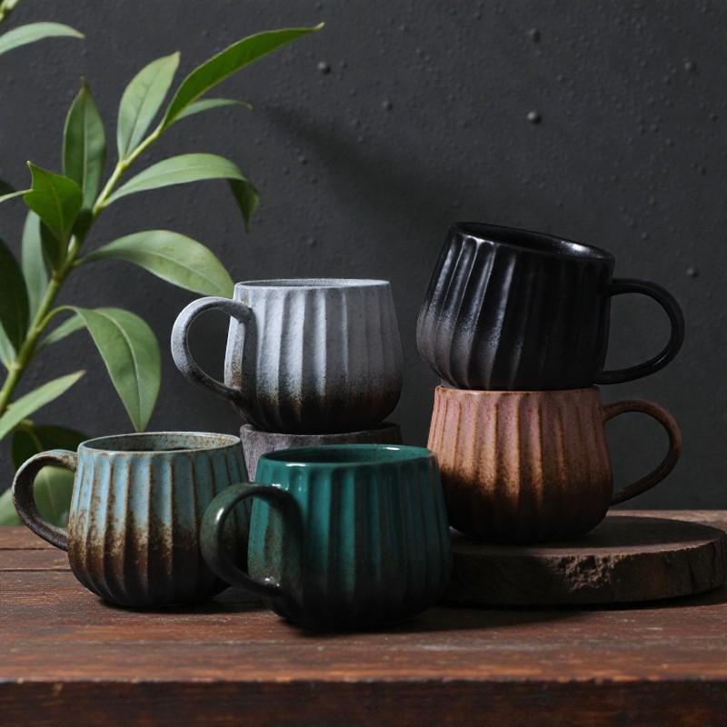 Black Ribbed Coffee Cup - Etsy