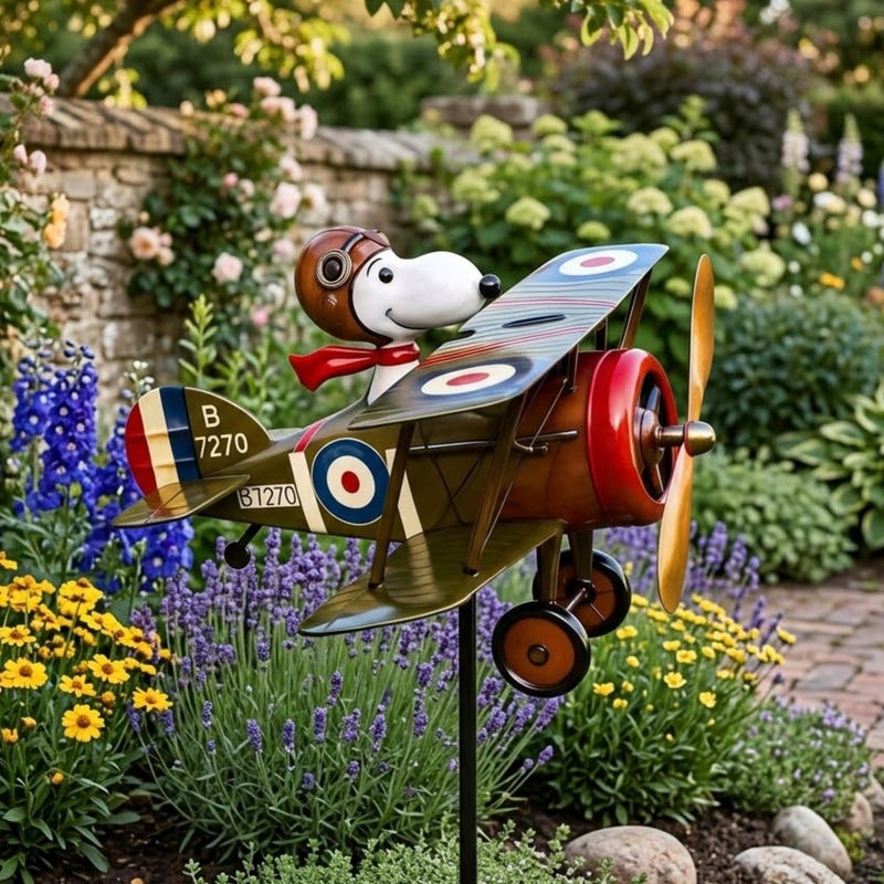 Snoopy Airplane Garden Windmill - Etsy