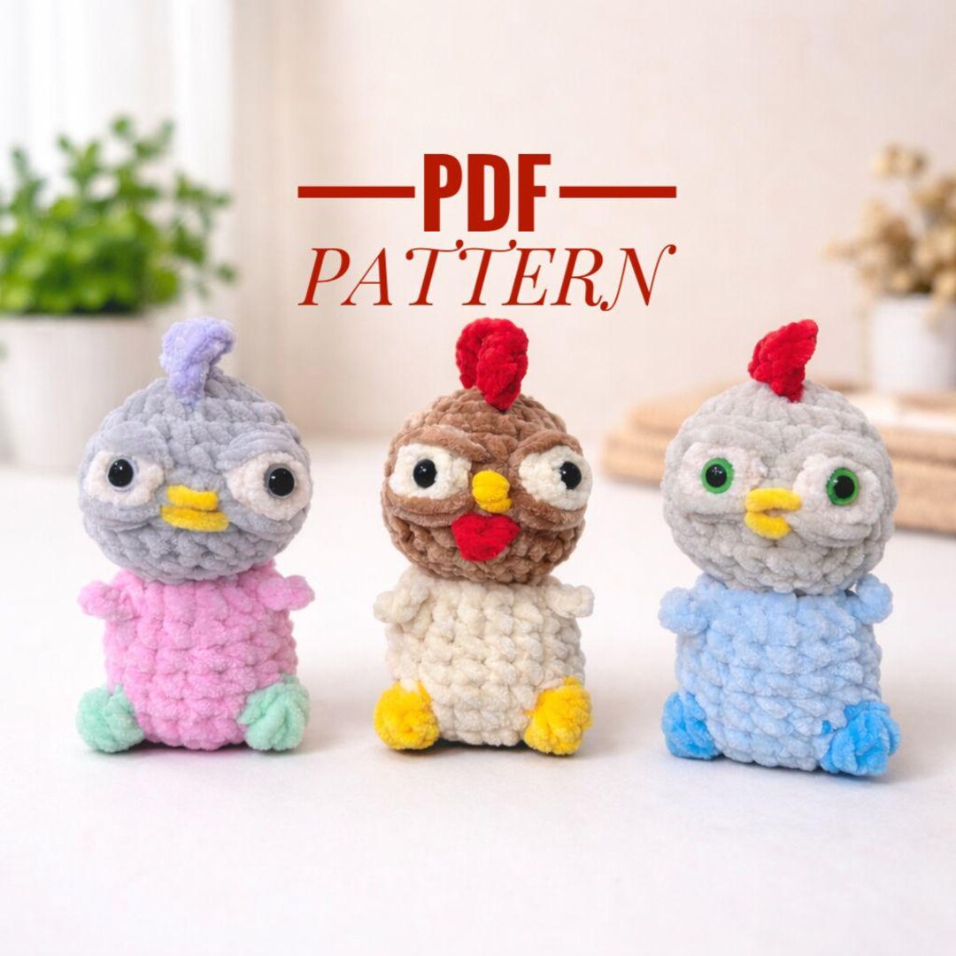 Angry Chicken Amigurumi Crochet Pattern – Velvet Yarn Farm Animal (PDF ...