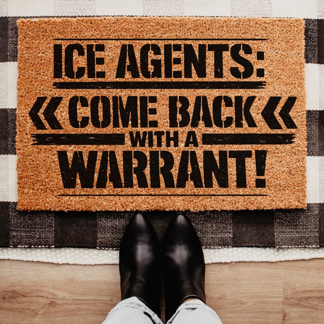 ICE Agents Come Back With A Warrant Doormat, Know Your Rights Rug,4th ...