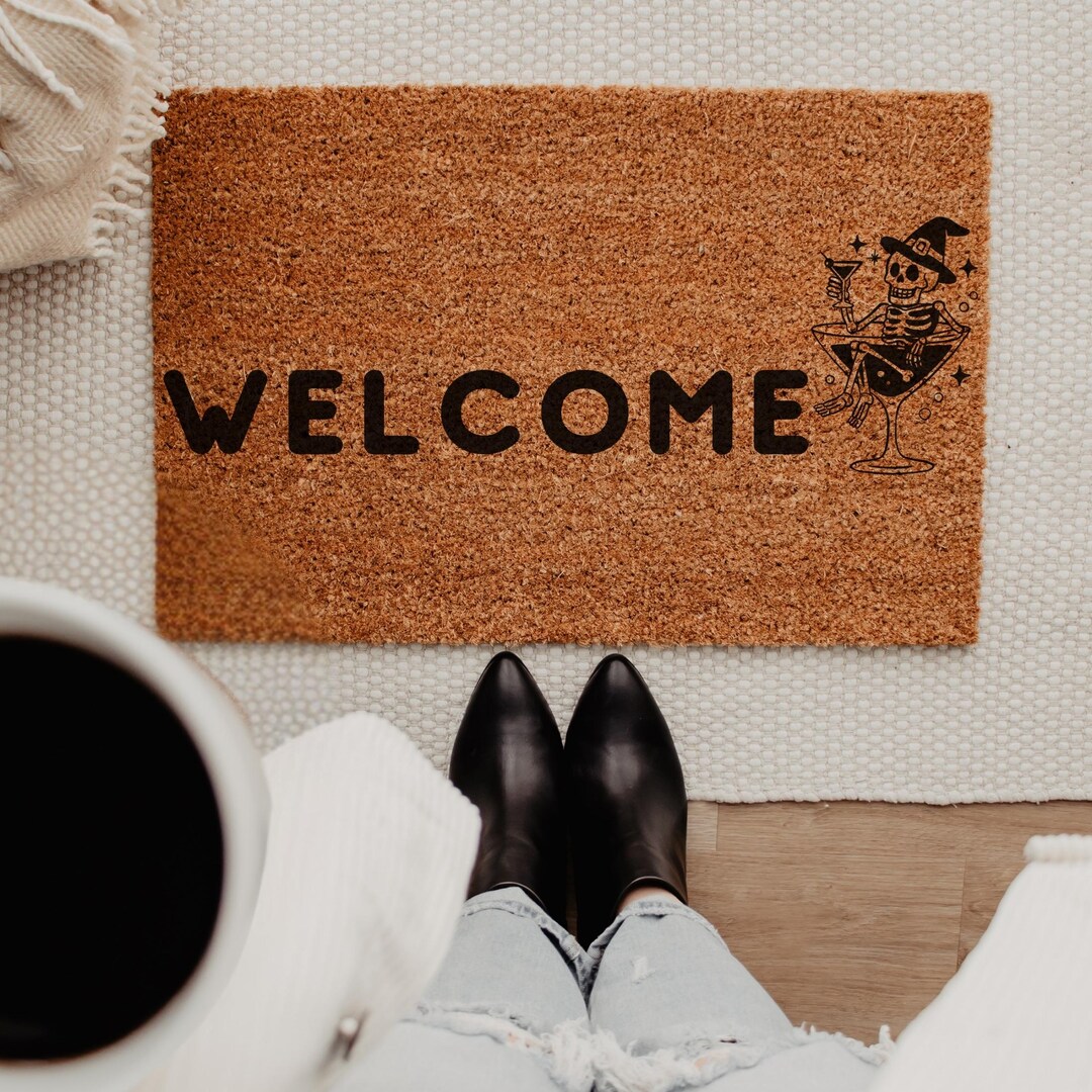 Dancing Skeleton Welcome Doormat, Custom Coir Mat - Etsy
