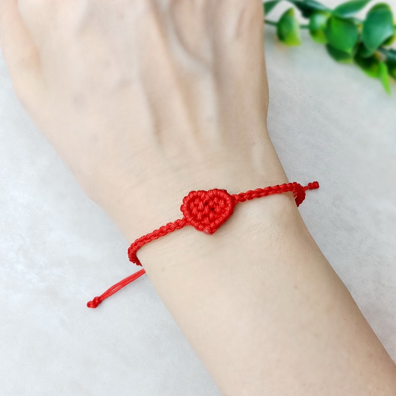 Red Heart Bracelet - Etsy