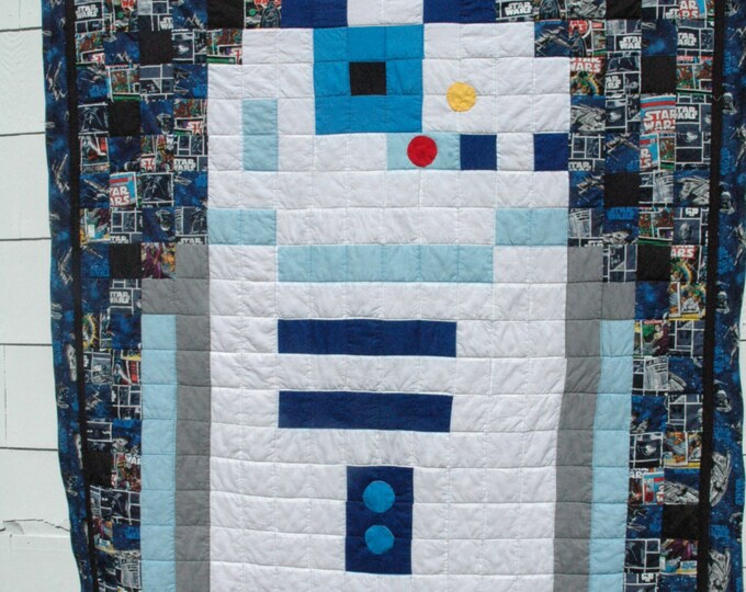 R2D2 Star Wars Pixel Art Quilt Twin Bed Quilt Star Wars Quilt - Etsy