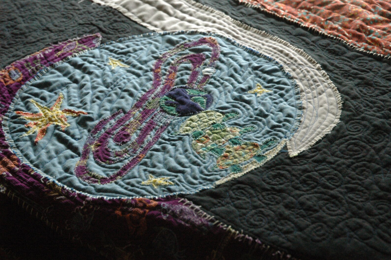 The Delicate Balance / Fiber Art Quilt / OOAK Gravity Meets | Etsy