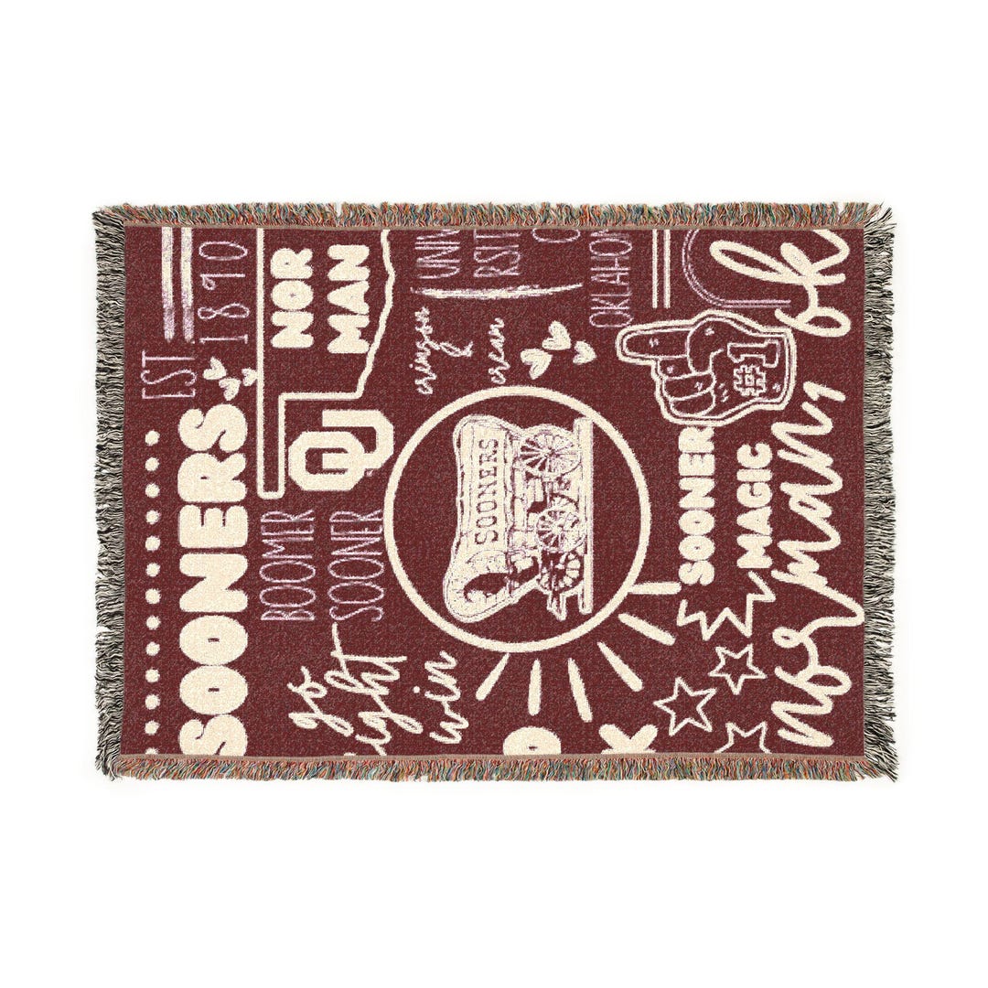 University of Oklahoma Sooners Collage Woven Blanket | Oklahoma ...