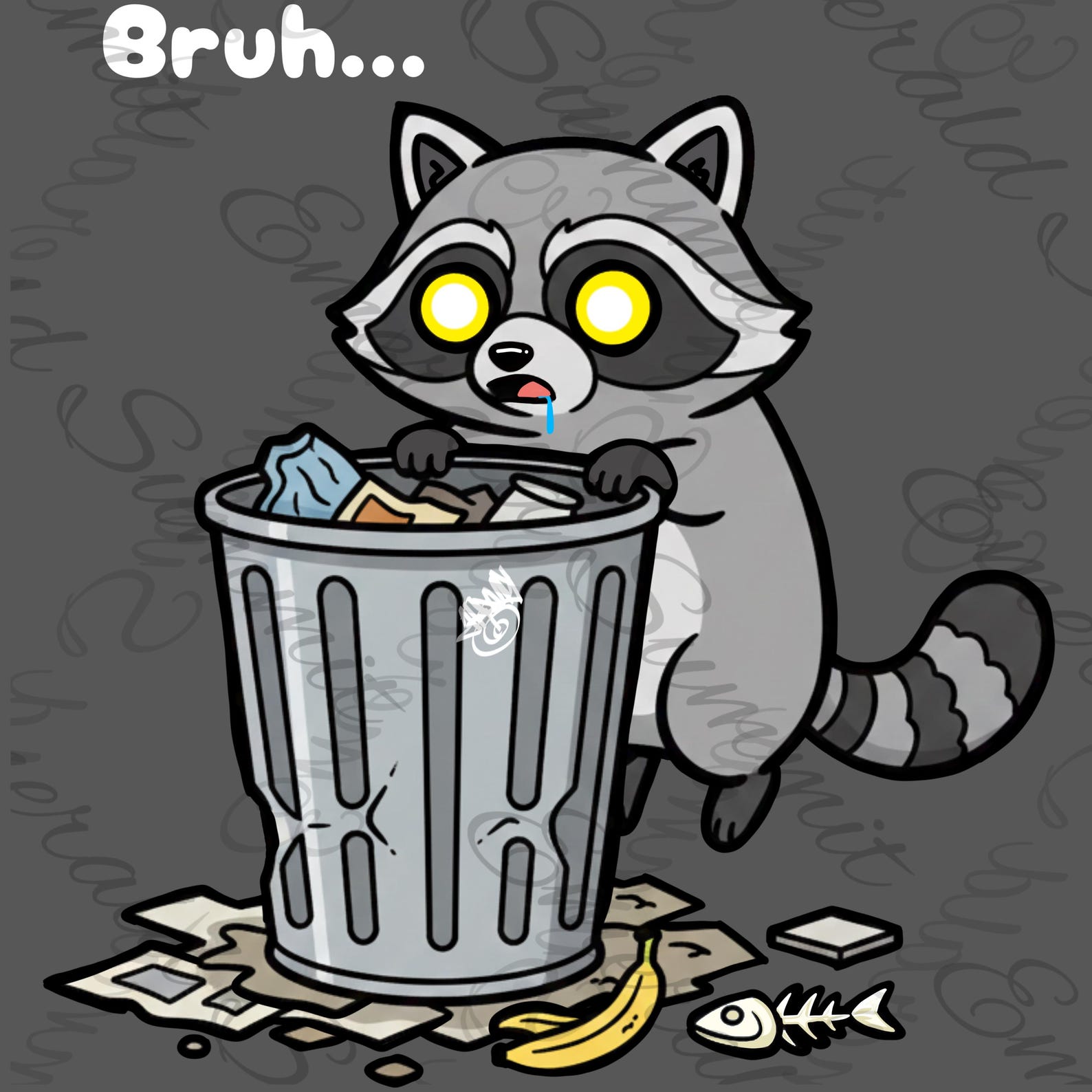 Bruh Raccoon Reggie PNG: Funny Trash Panda Digital Download (commercial ...