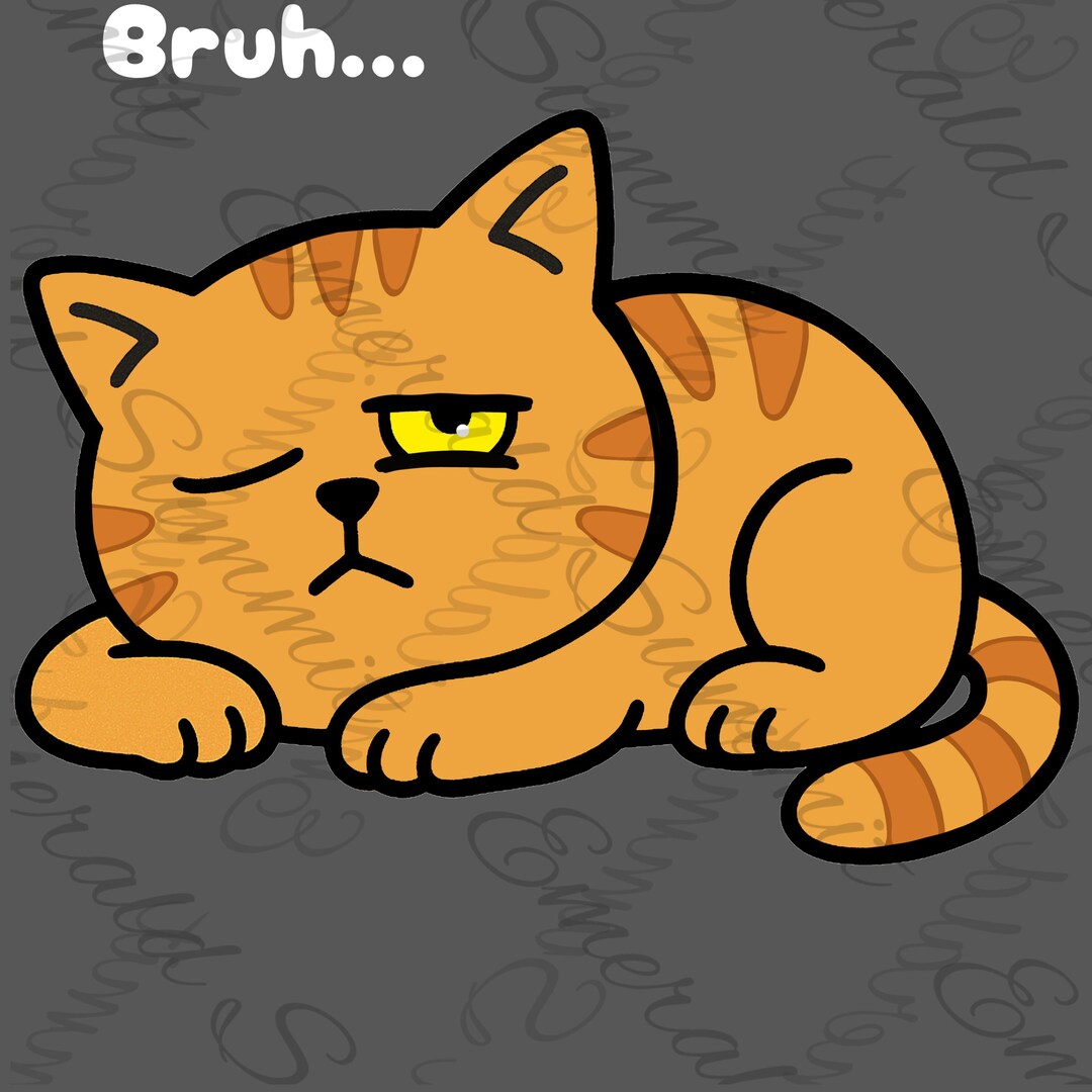 Bruh Cat PNG: Sarcastic Over It Pet Art (commercial Use, Digital ...