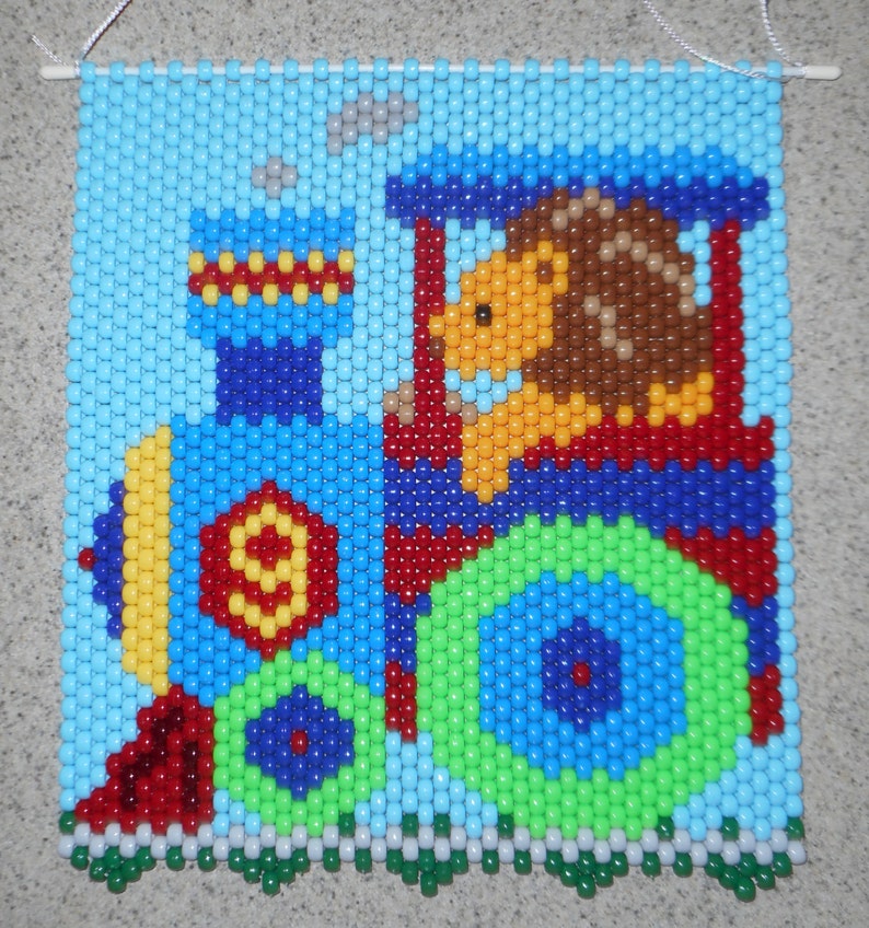 Handmade Carnival Express Train - Engine, Carriage, Caboose Beaded ...