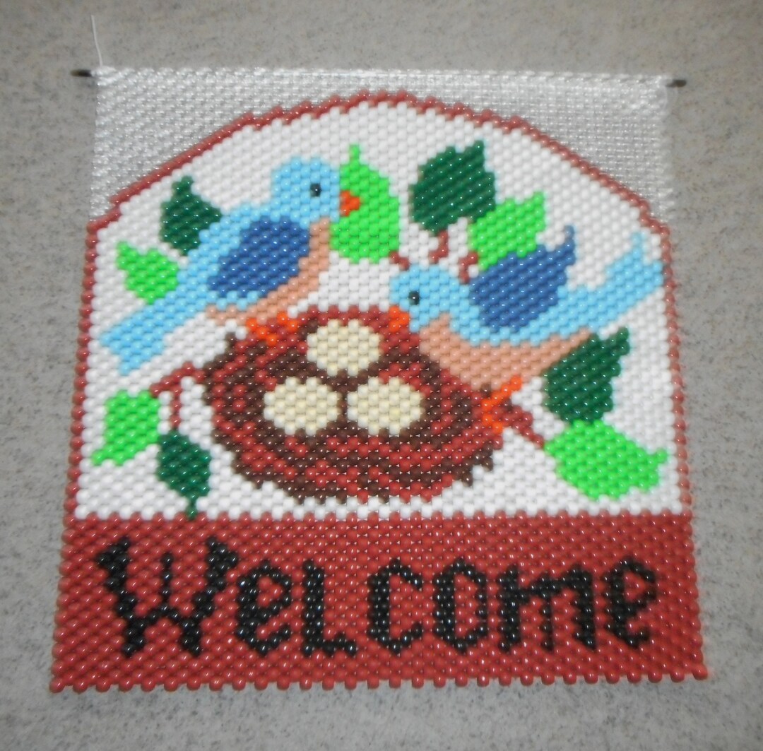 Birds Nest Welcome Beaded Banner Kit - Etsy