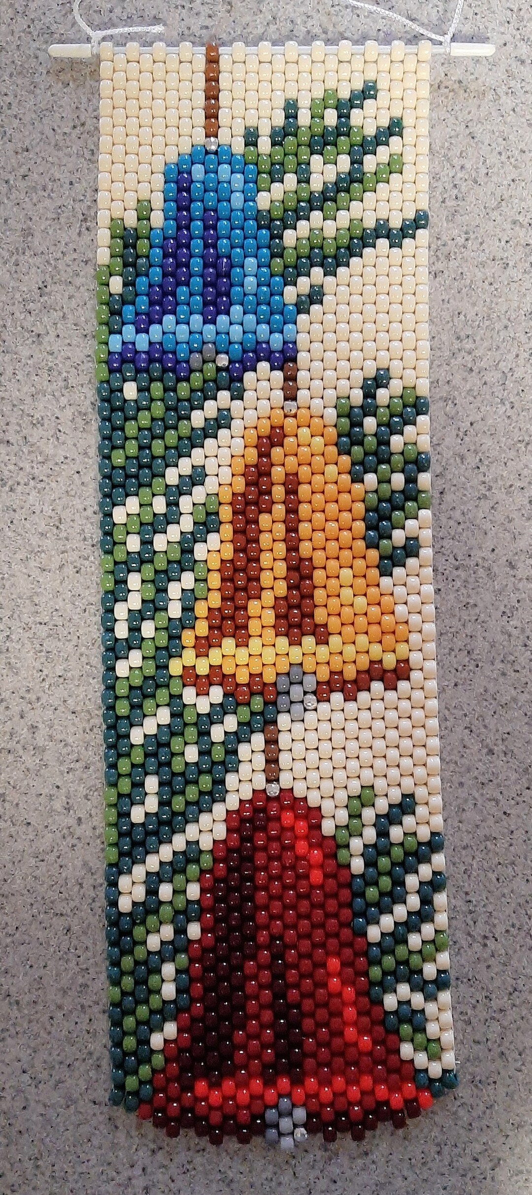Handmade Christmas Bells Beaded Banner With Nylon Cord Hanger - Etsy