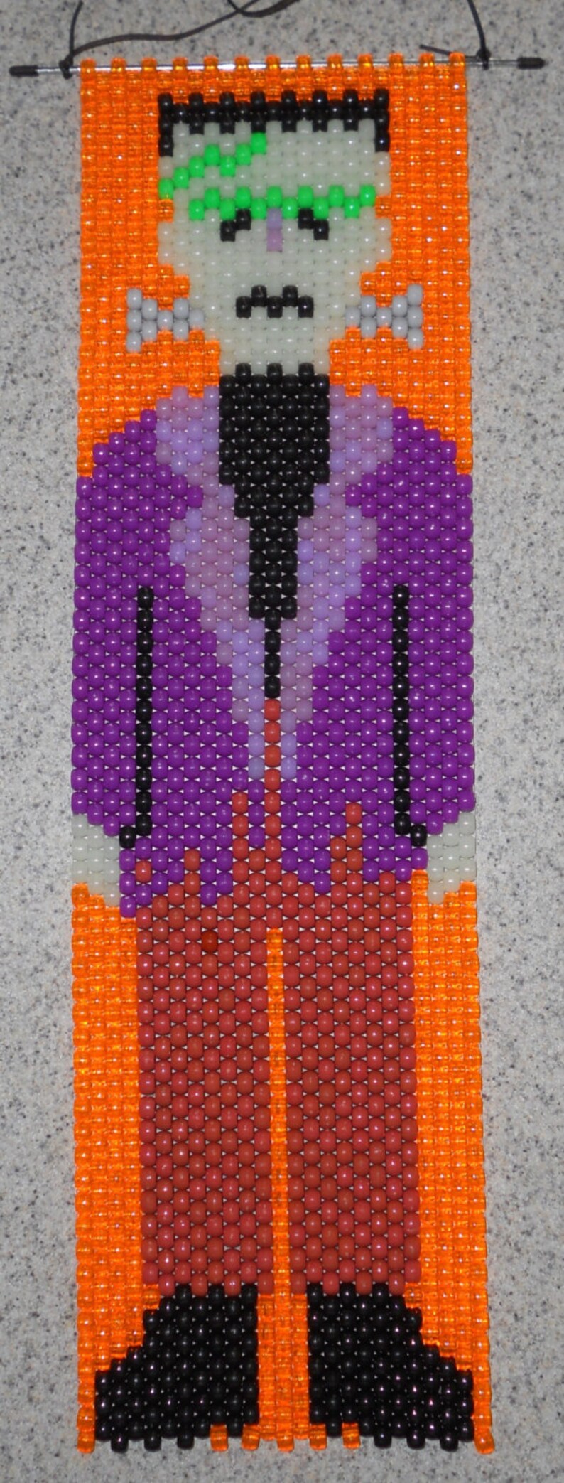 Handmade Halloween Frankenstein Beaded Banner With Nylon Cord - Etsy