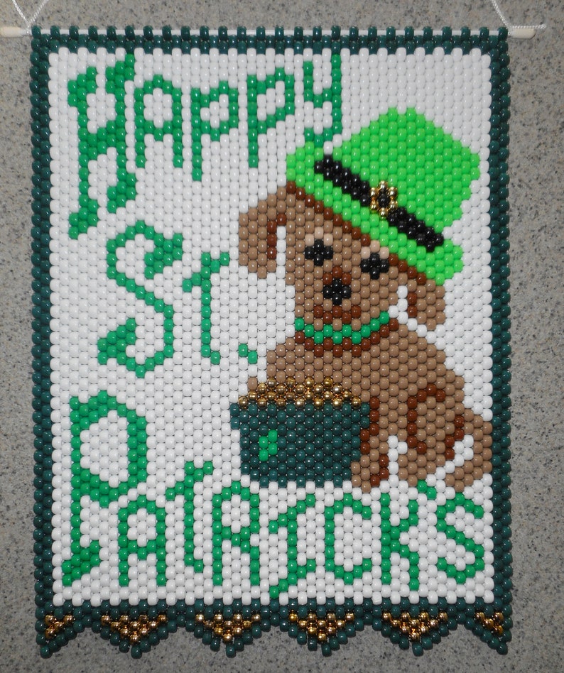 Handmade Happy St. Patrick's Beaded Banner - Etsy