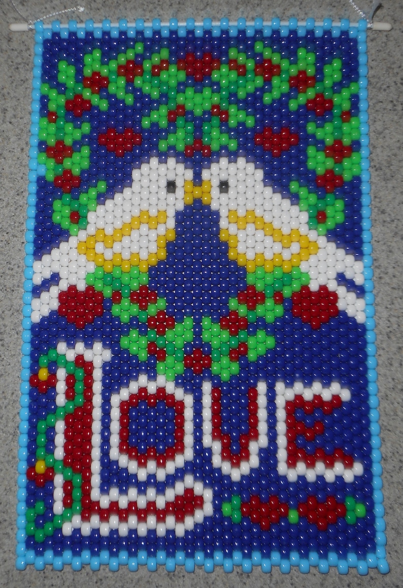 Handmade Valentine Love Birds Beaded Banner - Etsy