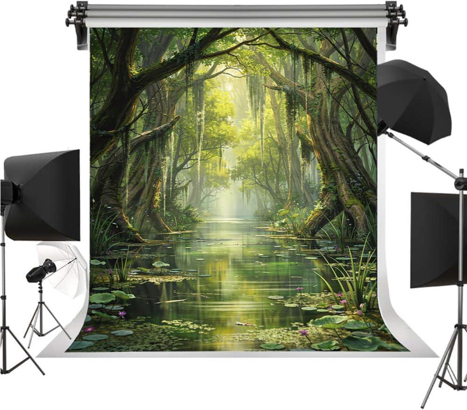 Mystical Jungle Swamp Forest Backdrop Lush Rainforest Wetland Scene ...
