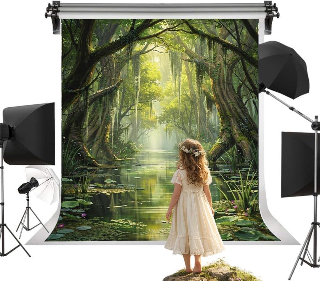 Mystical Jungle Swamp Forest Backdrop Lush Rainforest Wetland Scene ...