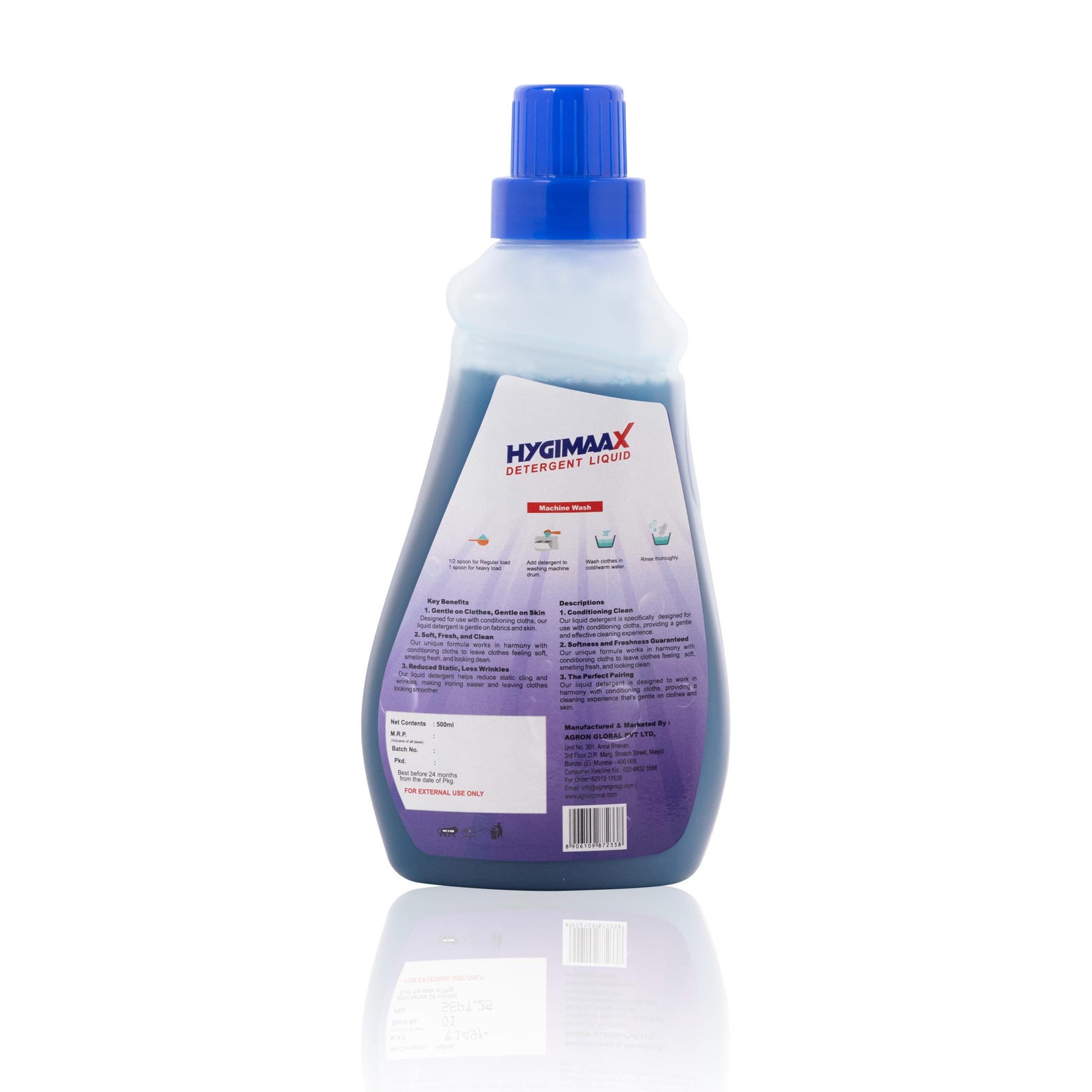Naturon Hygimaax Liquid Detergent, Deep Cleaning Formula for Machine ...